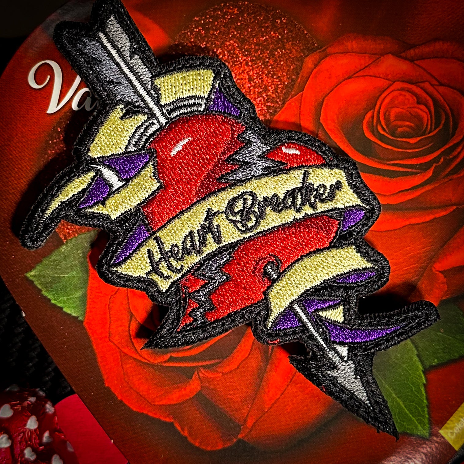 Heartbreaker, Tattoo Style Fully Embroidered Patch - 4" inch