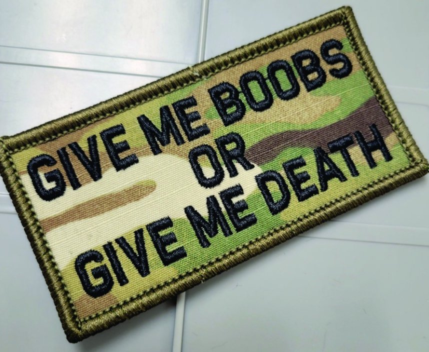 As Seen on Socials - Give Me Boobs or Give Me Death - 2x4 Patch - Mult
