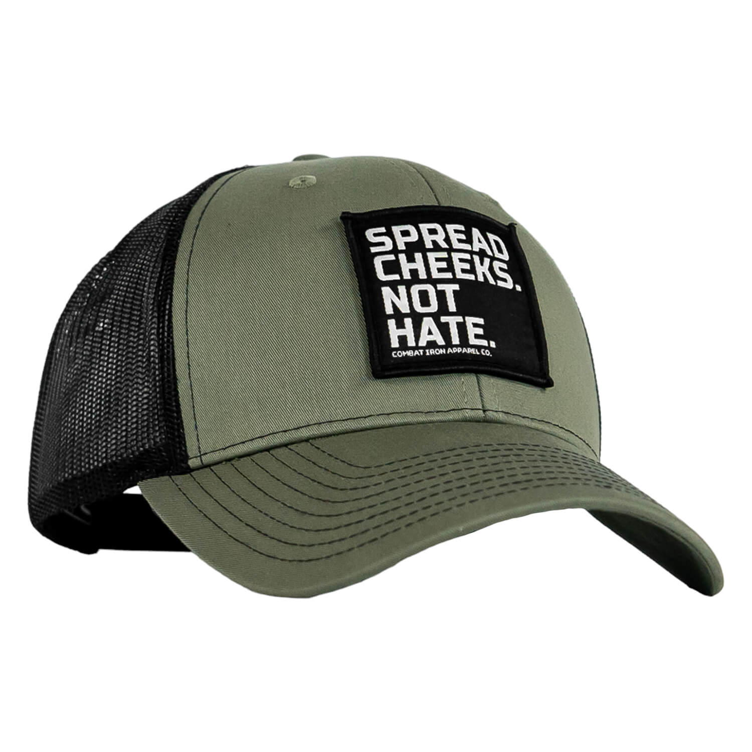 SPREAD CHEEKS. NOT HATE. Patch Snapback HAT - Combat Iron Apparel Co.