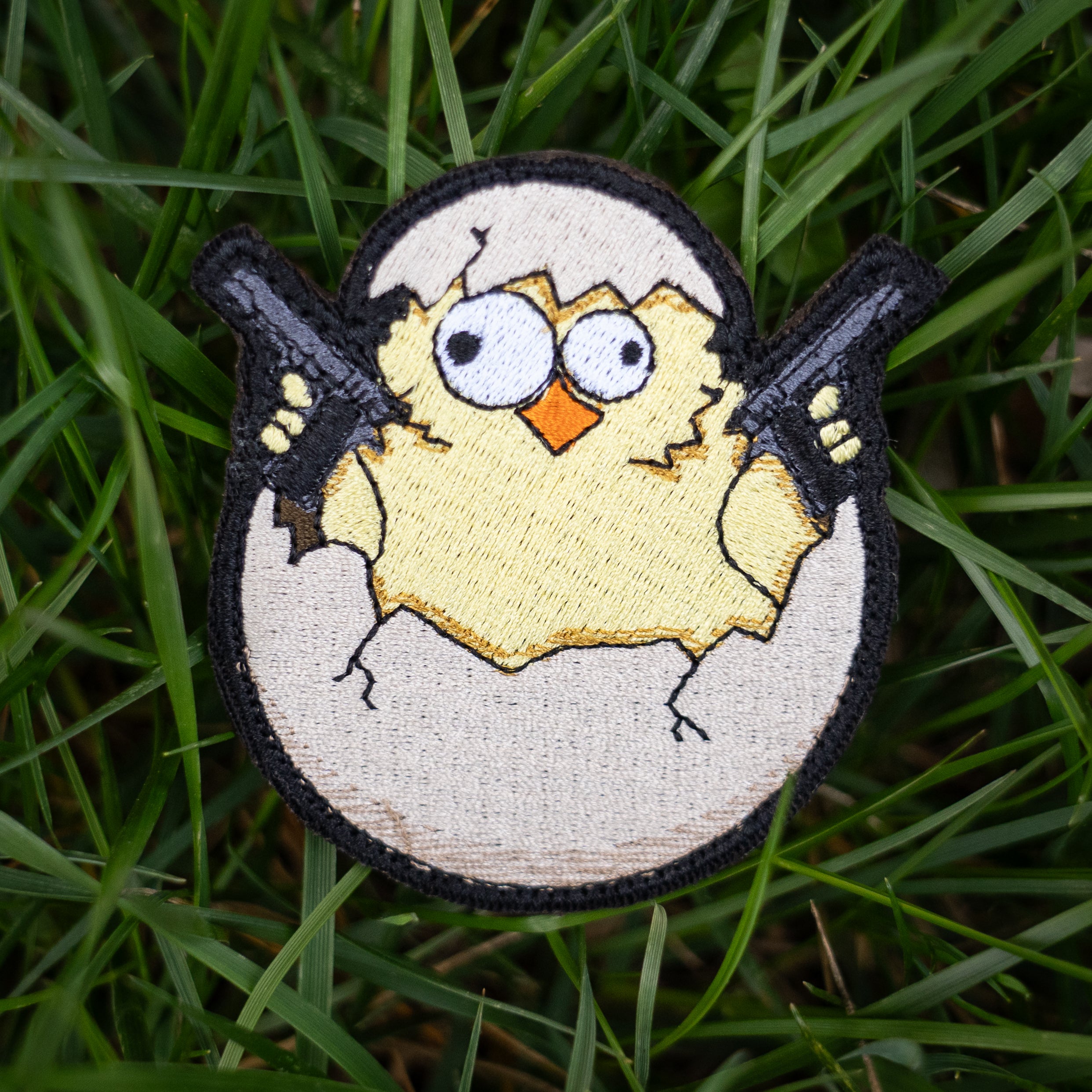 Guns A Blazing Battle Ready Baby Chicken - Chick N Egg - Embroidered 4