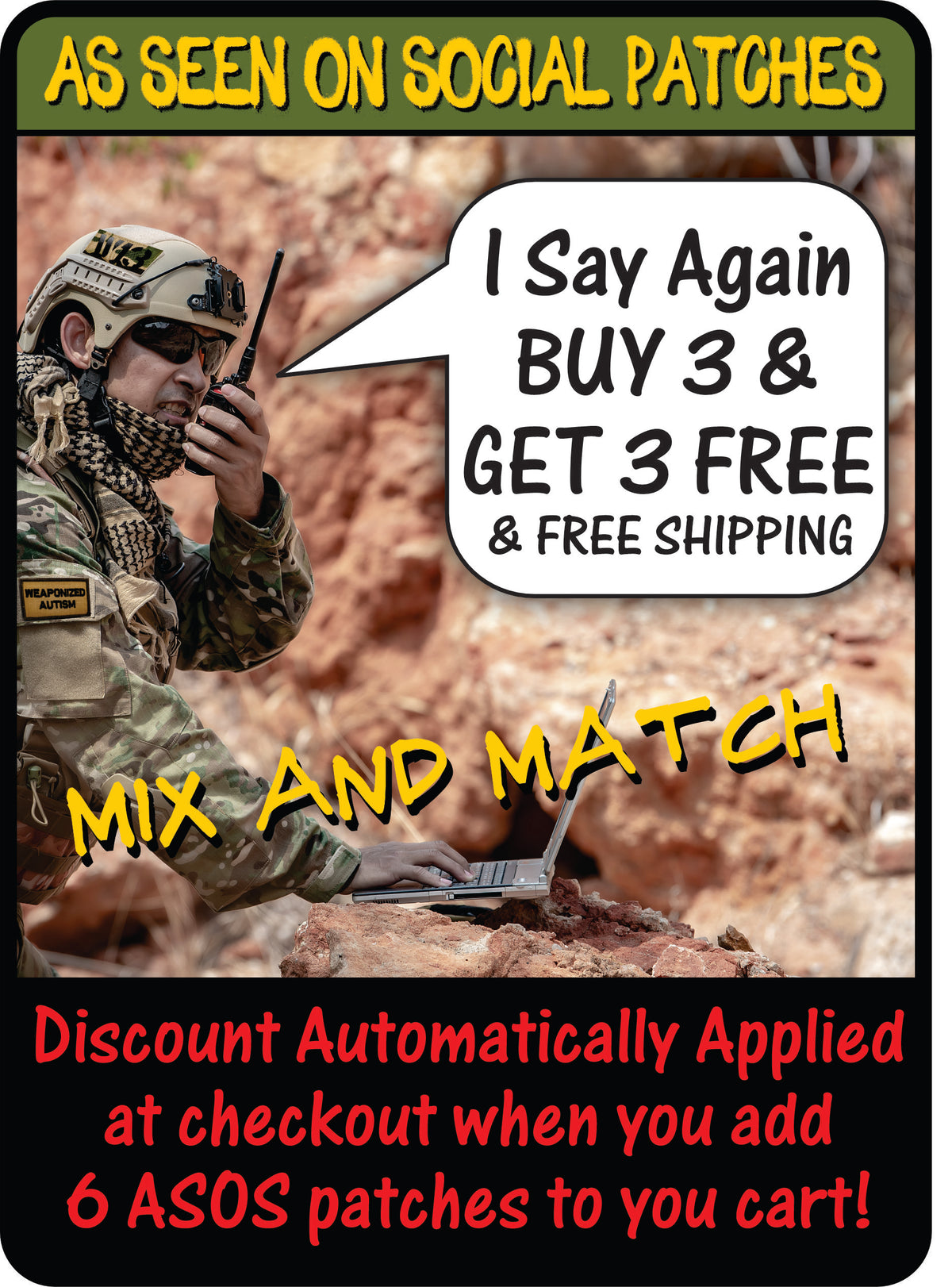 Custom Laser Cut ID Panel - 3x5 CORDURA® Patch