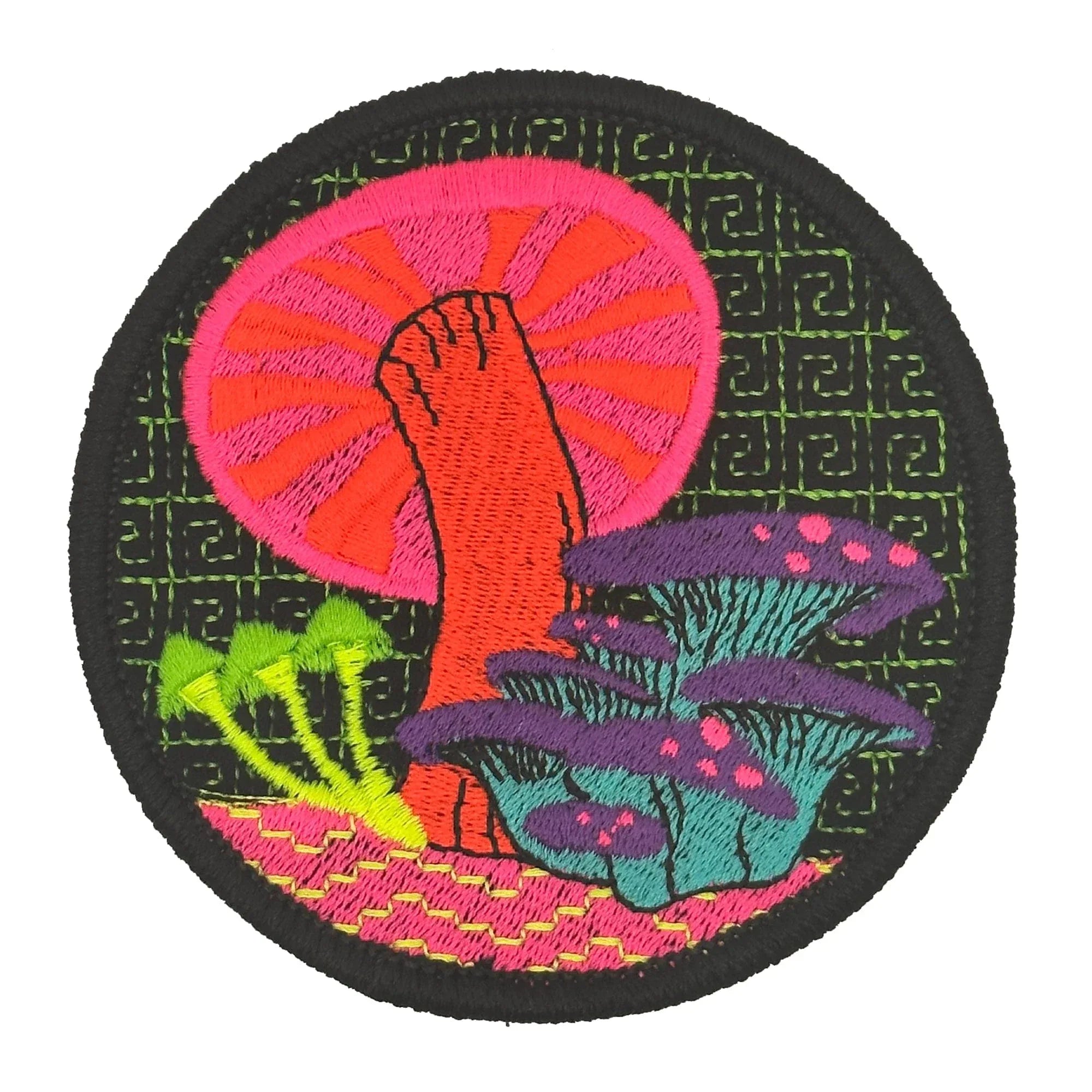 Blacklight Dark Blacklight Mushrooms Velvet Patch - Amp Up Your Gear w