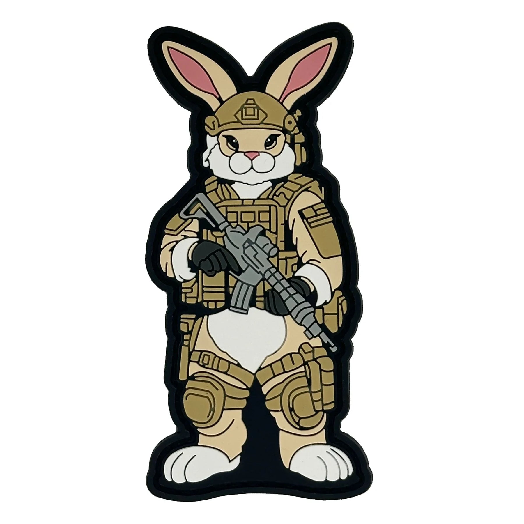 Pew Pew Peter Tactical Easter Battle Bunny 4" PVC Patch - Bad Bunny Co