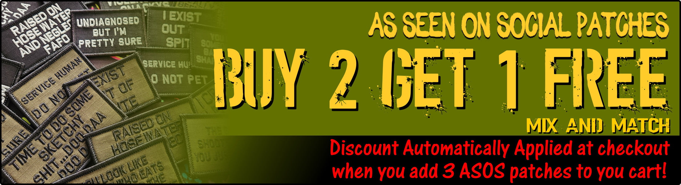 2.75" Custom Text Military Tab Patch