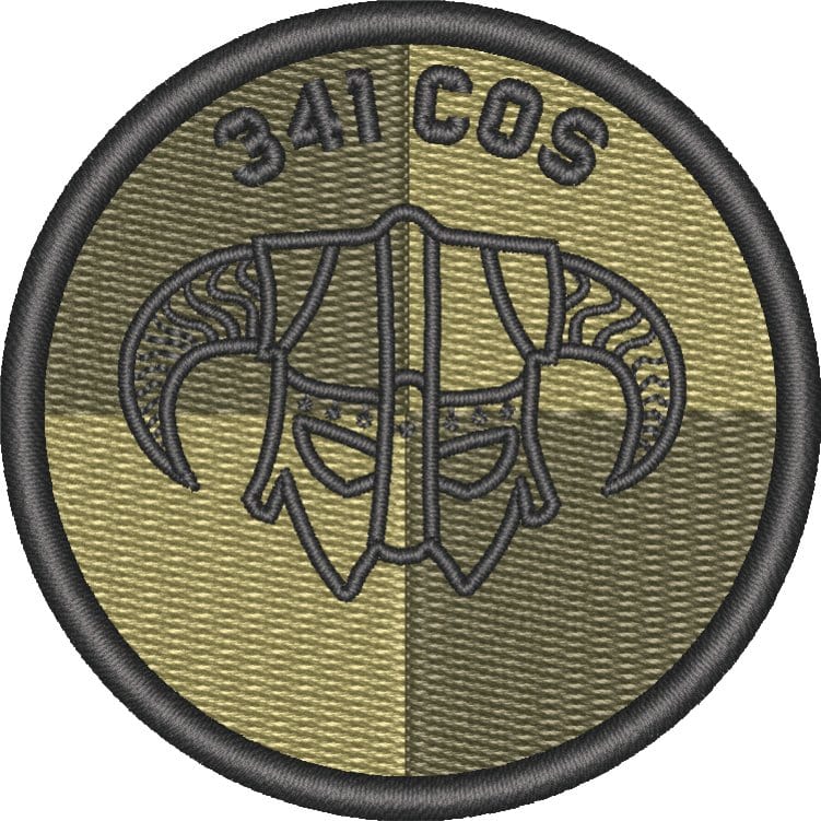 341 COS Helmet - 2.5 inch Round Patch with Custom Text