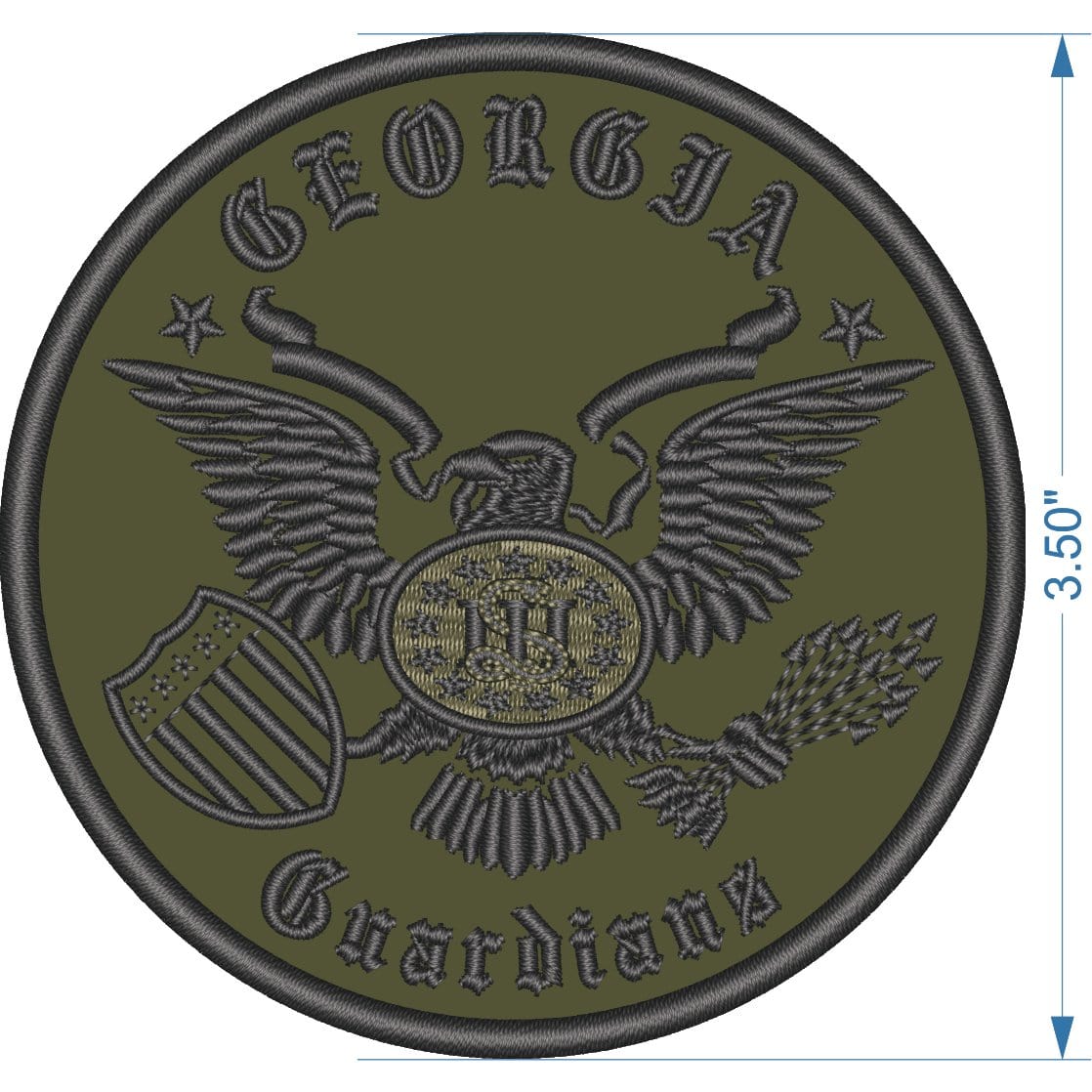 Georgia Guardians - 3.5 inch Patch - Olive Drab