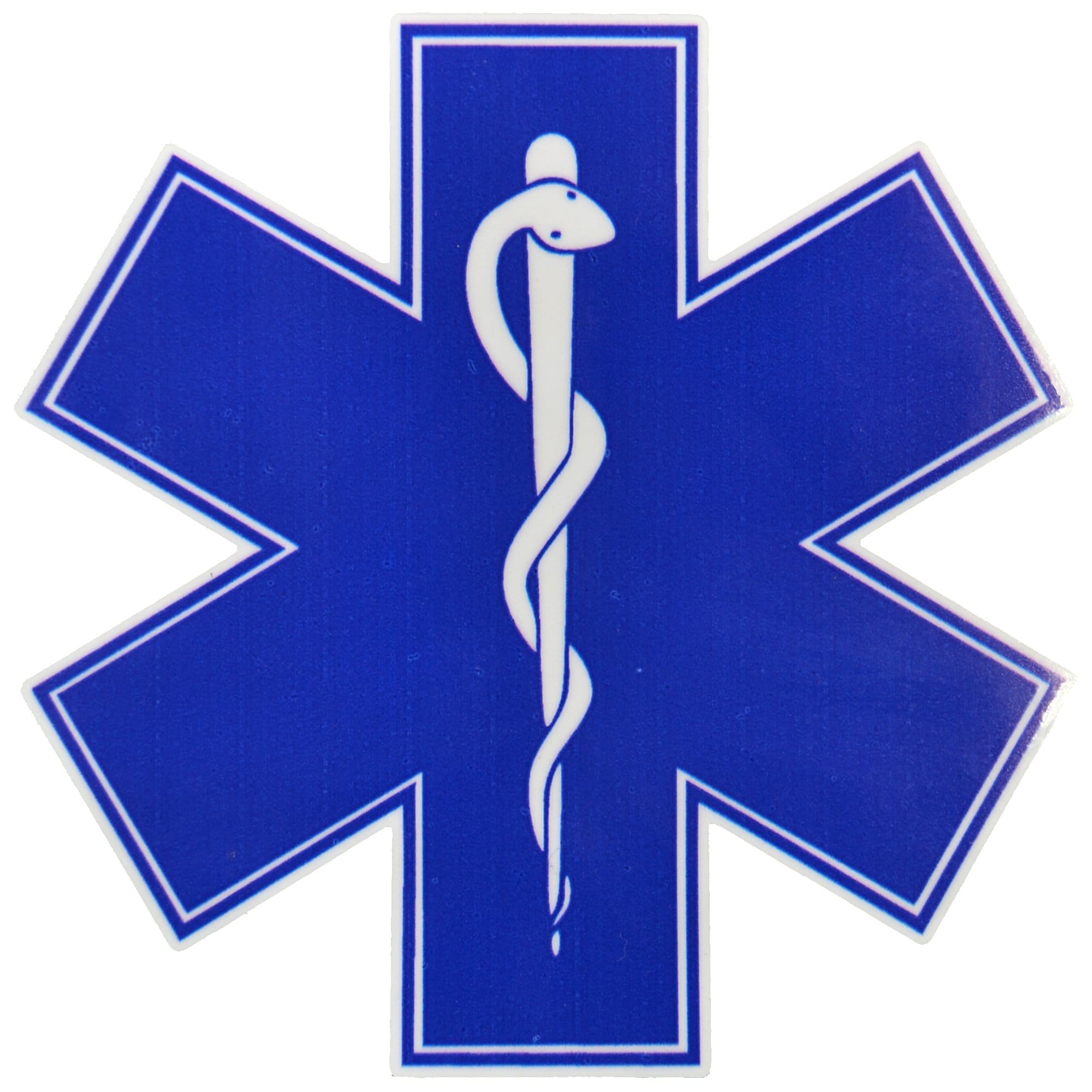 Caduceus Staff Star Of Life - 4 inch Sticker