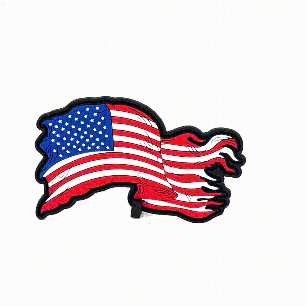 USA Waving Flag 4-Inch PVC Patch - Vibrant Patriotism for Those who st